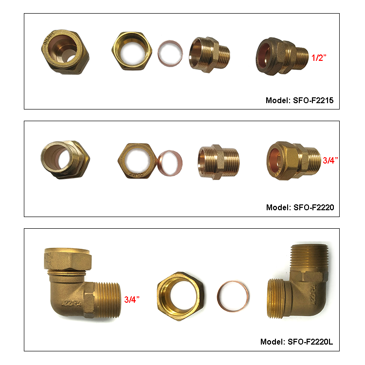 SFO-F Solar Collector Ferrule Fitting Connection - Buy DN22 Red Copper ...